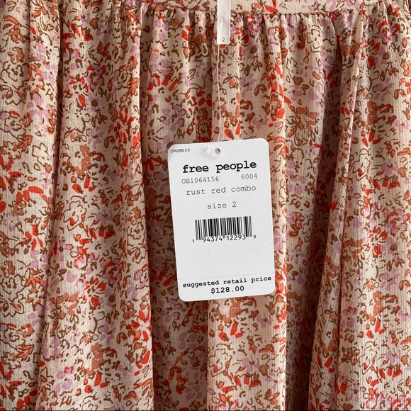 Free People | Skirts | Nwt Free People Zuma Floral Ruffle Midi Skirt ...